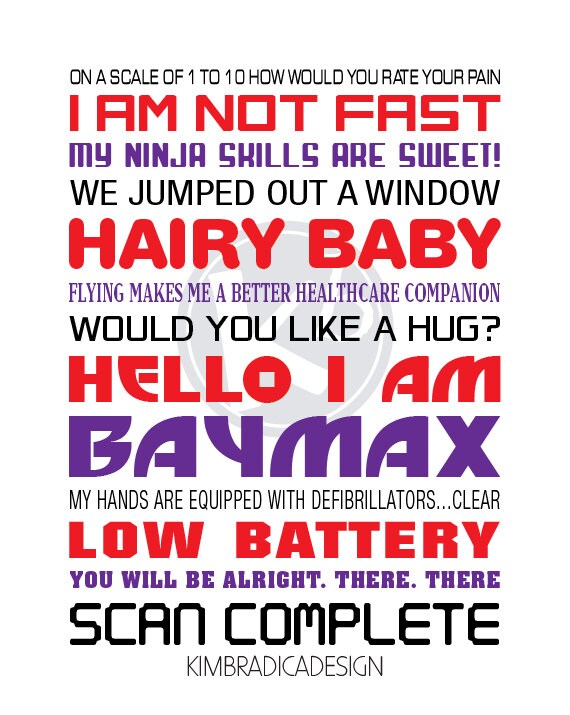 Big Hero 6 Baymax Subway Art 8x10 Digital Print - Etsy