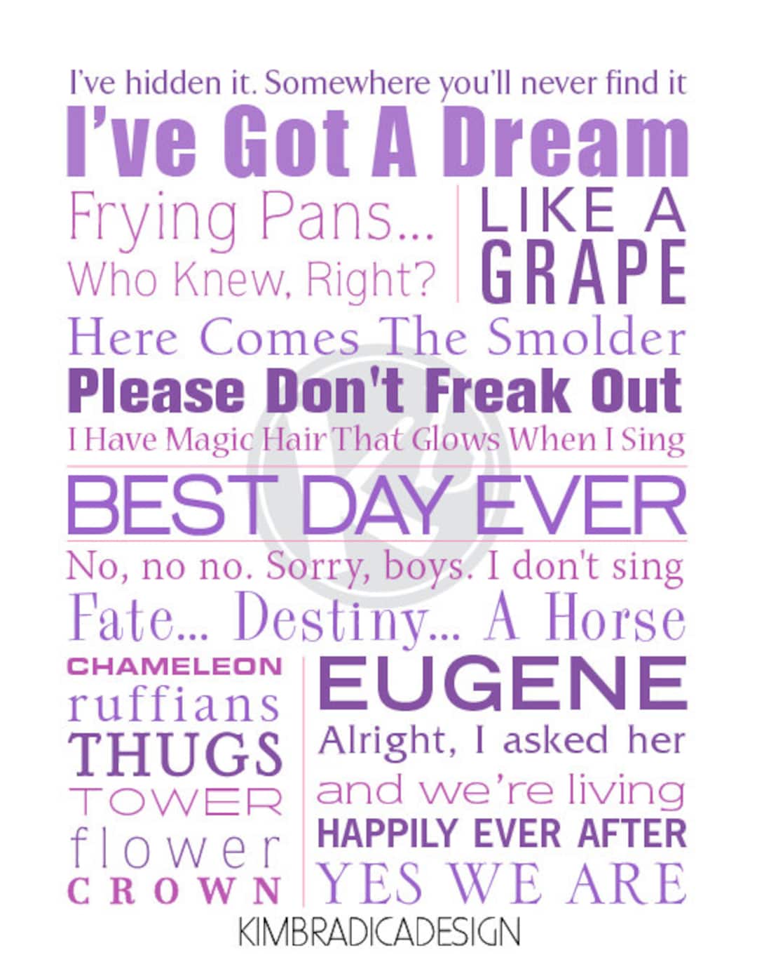 Disney's Tangled Movie Quote Subway Art, 11x14 Digital Print - Etsy