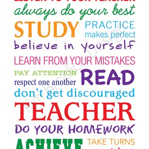 Personalized Teacher Subway Art, Multi-colored Digital Print - Etsy