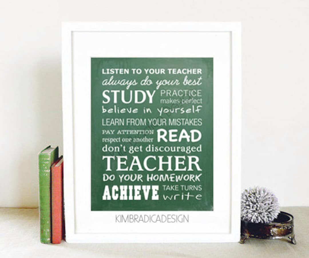 Personalized Teacher Chalkboard Subway Art, Digital Print - Etsy