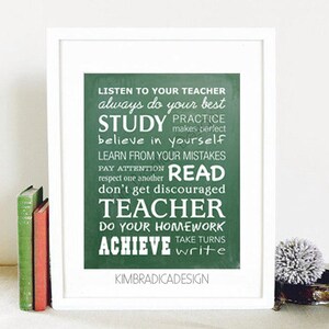 Personalized Teacher Chalkboard Subway Art, Digital Print - Etsy