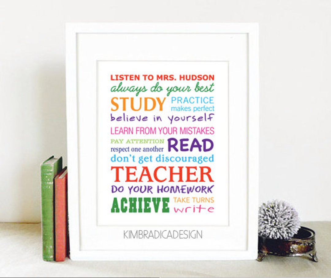 Personalized Teacher Subway Art, Multi-colored Digital Print - Etsy