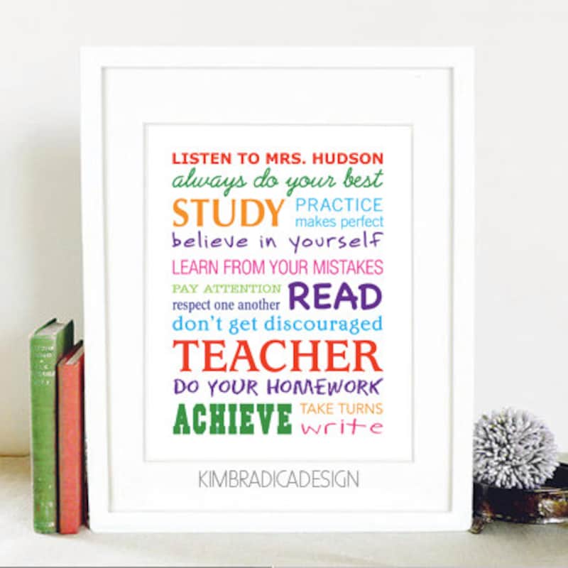 Teacher Subway Art - Etsy