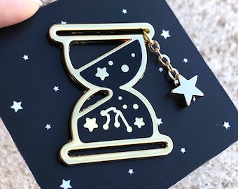 Libra Zodiac Hourglass Enamel Pin | Etsy