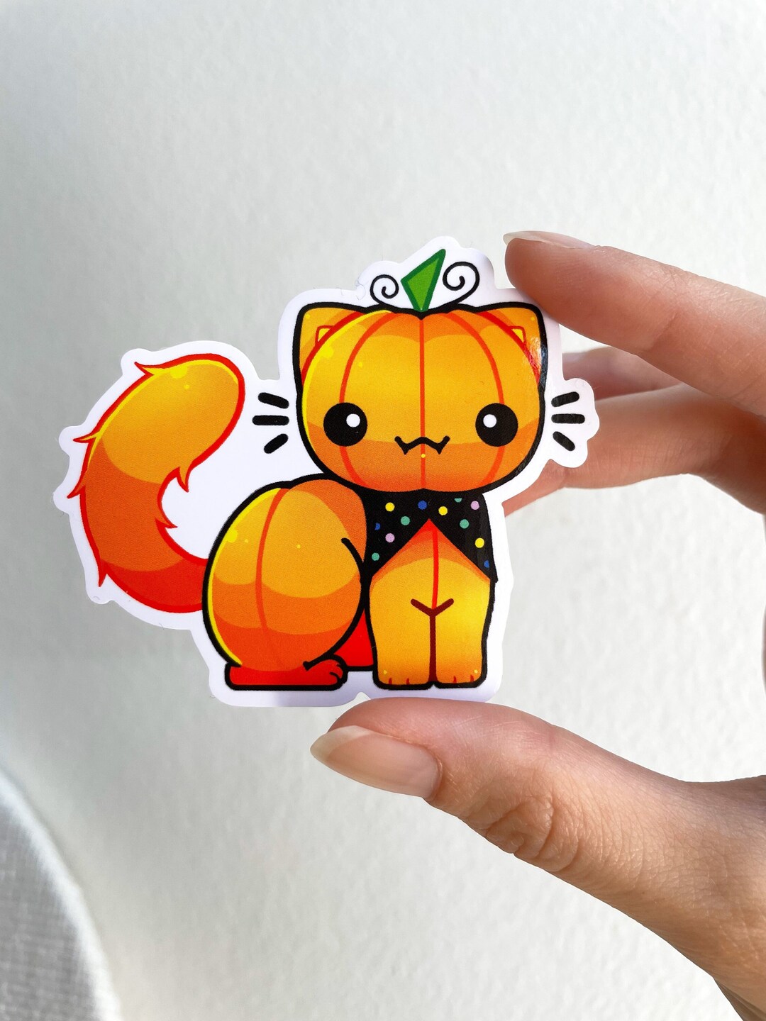 Pumpkin Cat Vinyl Sticker - Etsy