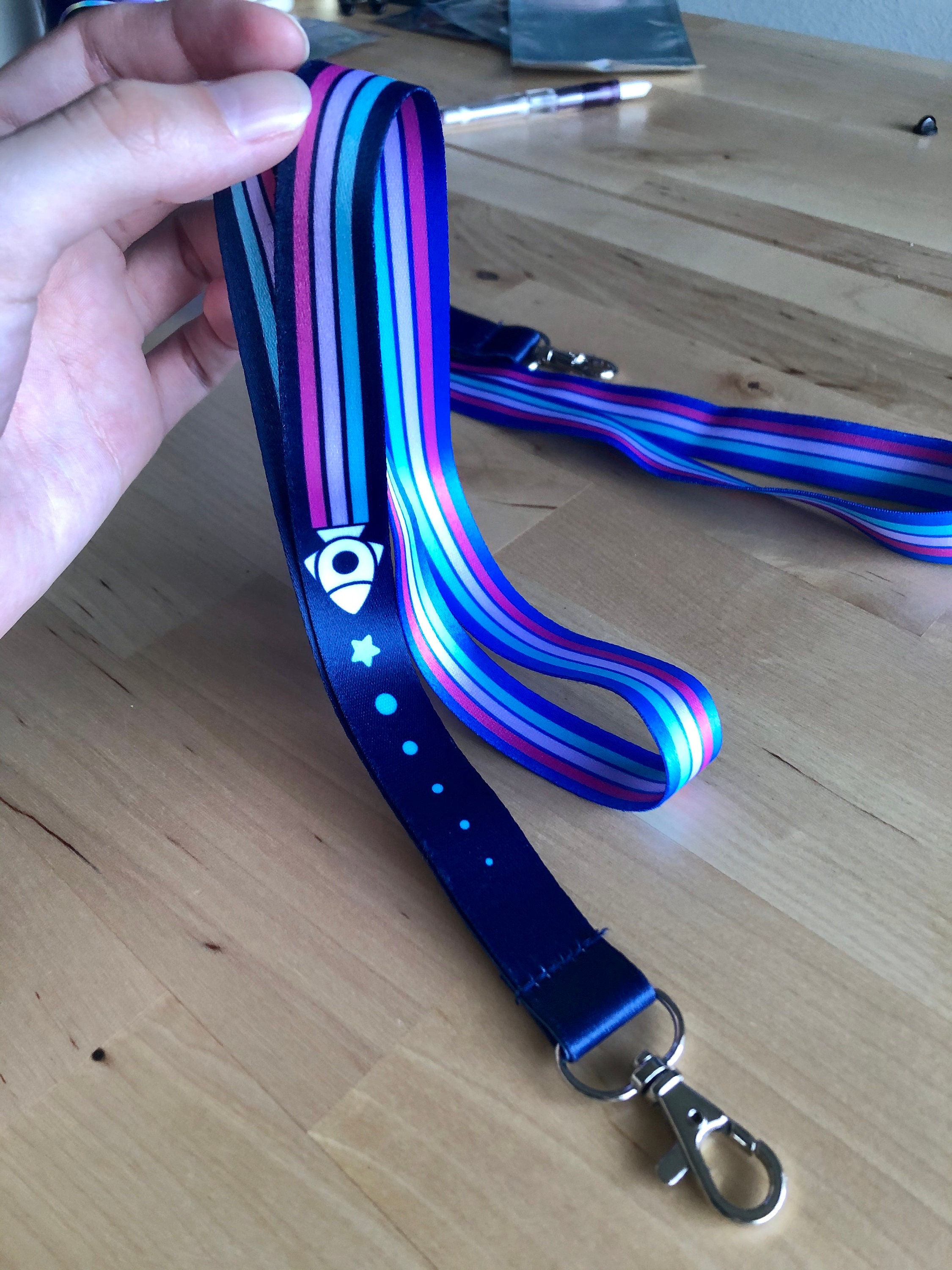 Rainbow Rocket Lanyard | Etsy