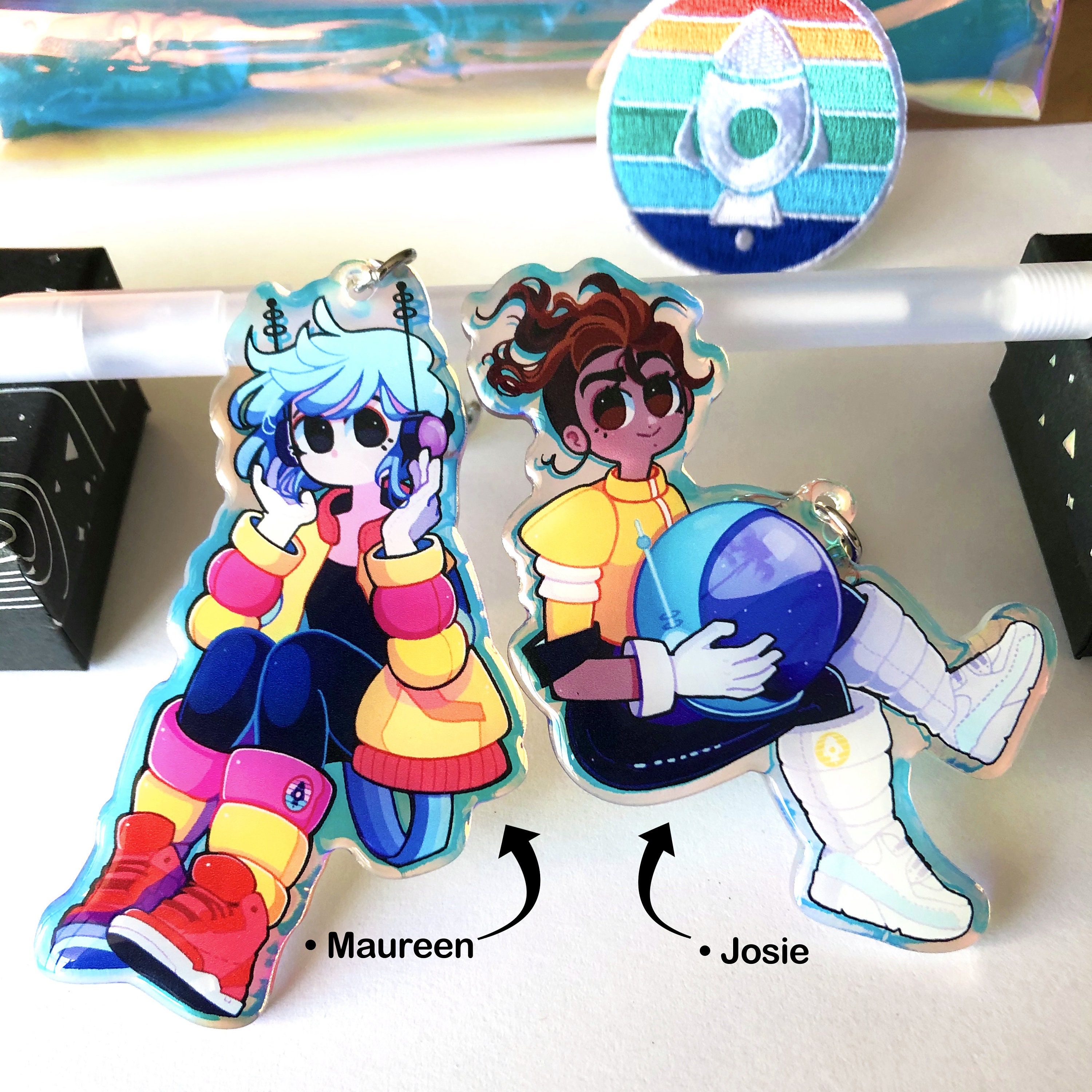 Rainbow OC Astronaut Keychains | Etsy