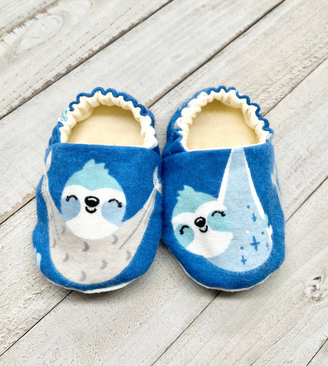 Baby Sloth Crib Moccasin Shoes, Washable Baby Slippers, Soft Sole ...