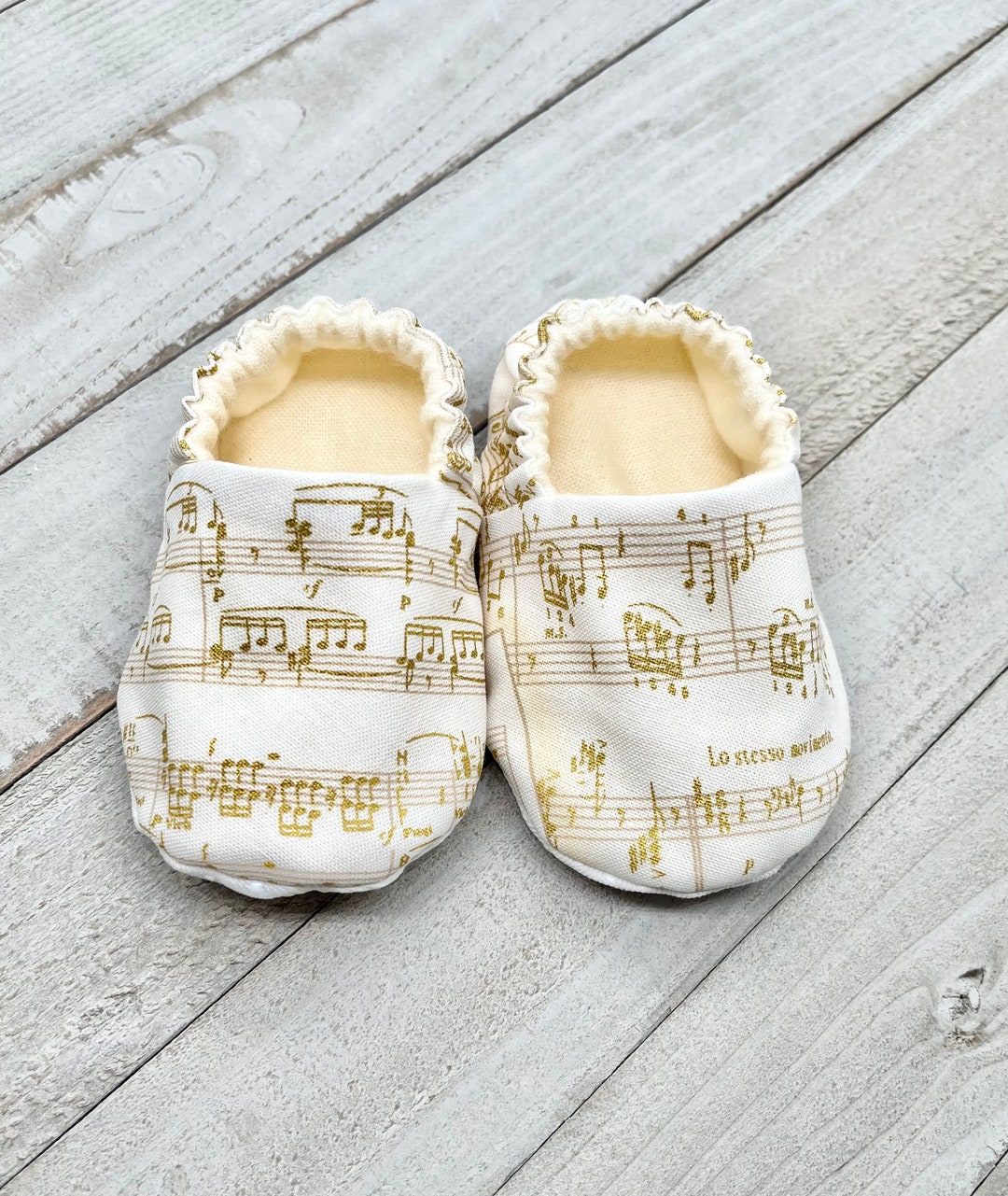 Music Note Baby Booties, Musician Baby Shoes, Crib Shoes, Baby Slippers ...