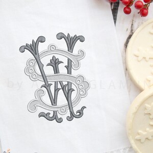 Interlocking S and W Embroidery Monogram Design for Machine Embroidery ...