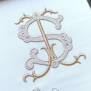 Interlocking S and I Embroidery Monogram Design for Machine Embroidery ...