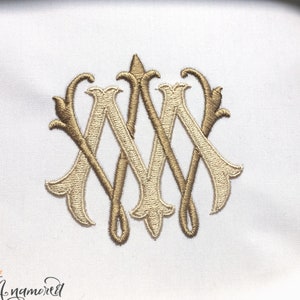 Interlocking MW or WM Embroidery Monogram Instant Download for ...