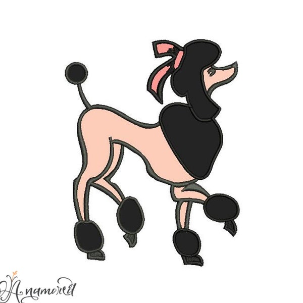 Poodle Applique - Etsy