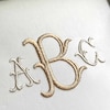 Two Sizes, 4" and 5" Floral Antique Vintage Embroidery Monogram Font for Embroidery Machine/ BX ...