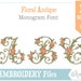 5" Floral Antique Vintage Embroidery Monogram Font for Embroidery ...