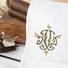 4 Sizes Ella Lorraine Vintage Damask Monogram, Machine Embroidery Font ...