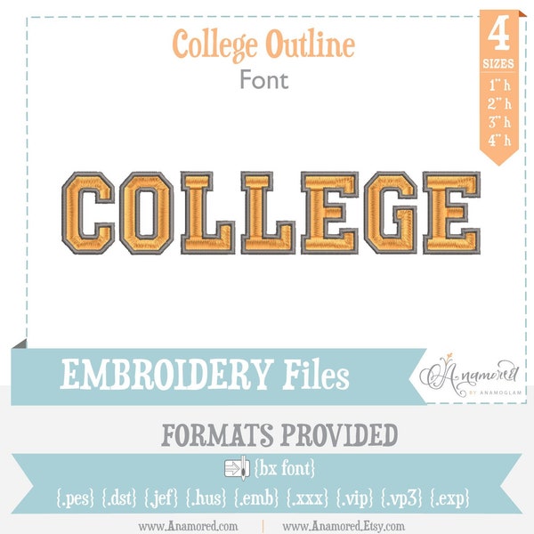 College Embroidery - Etsy
