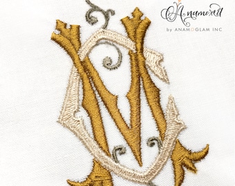 Interlocking M and M Embroidery Monogram Instant Download for | Etsy