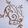 Two Sizes, 4" and 5" Floral Antique Vintage Embroidery Monogram Font for Embroidery Machine/ BX ...