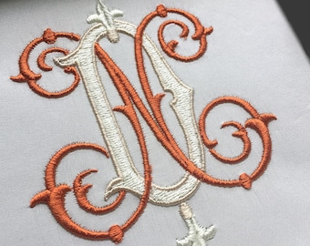 Interlocking C and N Embroidery Monogram Design for Machine | Etsy