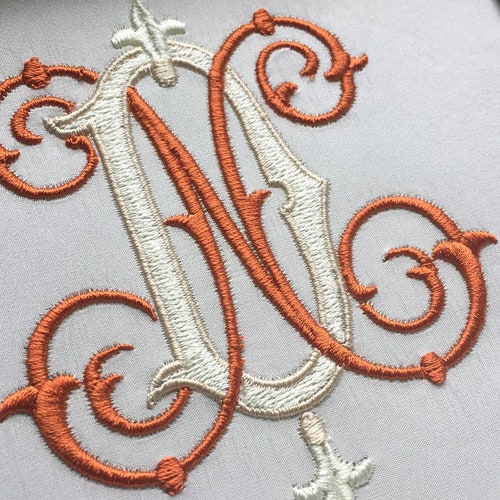 Interlocking C and N Embroidery Monogram Design for Machine - Etsy