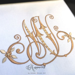 Interlocking Double M and V Embroidery Monogram Design for Machine ...