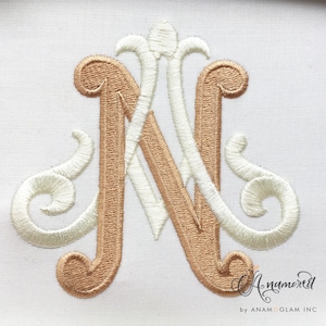 Interlocking A and N Embroidery Monogram Design for Machine Embroidery ...