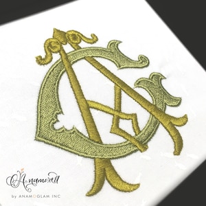 Interlocking A and G Embroidery Monogram Design for Machine Embroidery ...