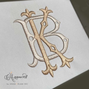 Interlocking B and K Embroidery Monogram Design for Machine Embroidery ...