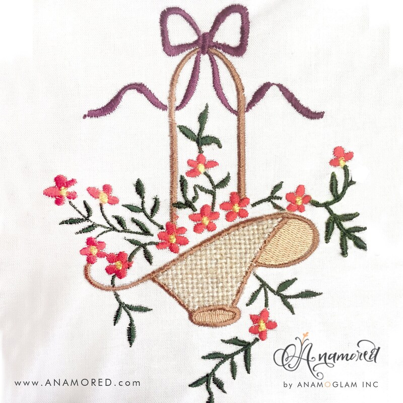 Applique Flower Basket - Etsy