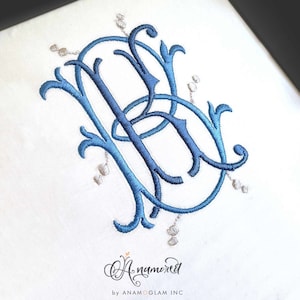 Interlocking B and K Embroidery Monogram Design for Machine Embroidery ...