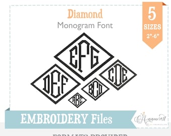 Diamond Monogram Font - Etsy