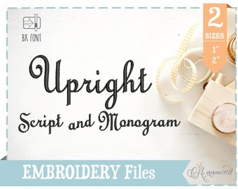 Upright Embroidery Font - Etsy