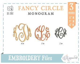 Fancy Circle Monogram - Etsy