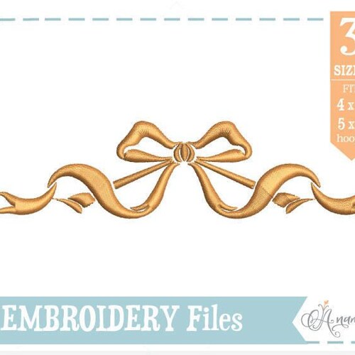 Instant Download Frame Bow Embroidery Design Machine Applique - Etsy