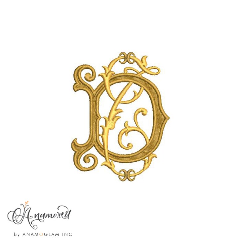 Interlocking D and T Embroidery Monogram Design for Machine - Etsy