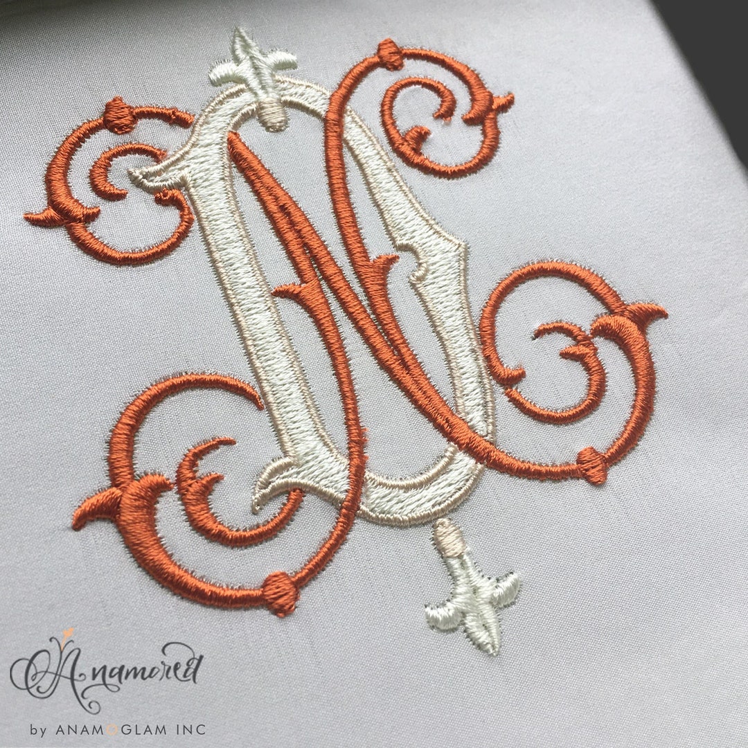 Interlocking D and N Embroidery Monogram Design for Machine Embroidery ...