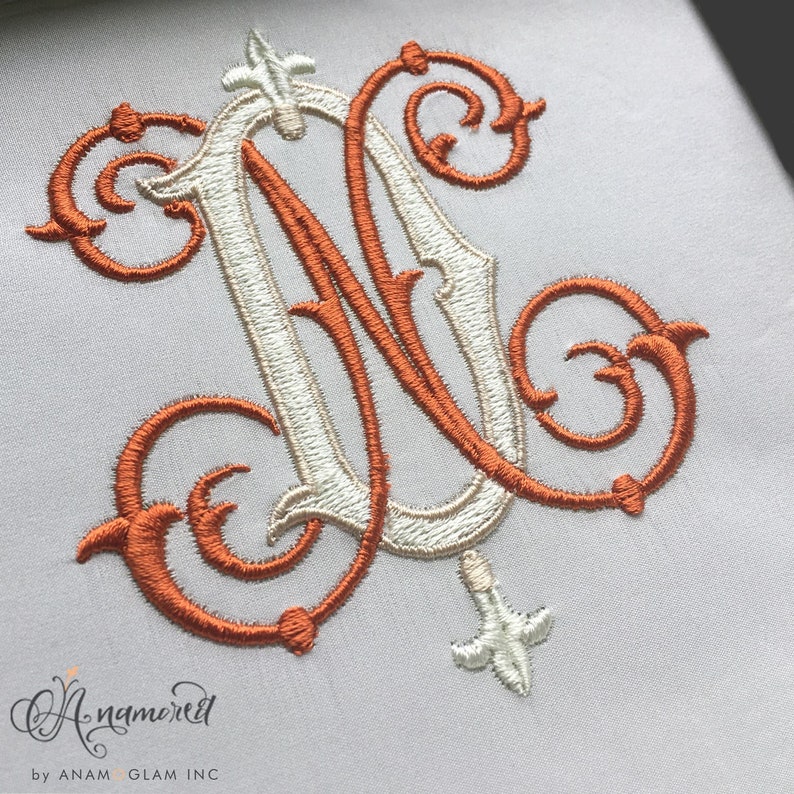 Interlocking D and N Embroidery Monogram Design for Machine - Etsy