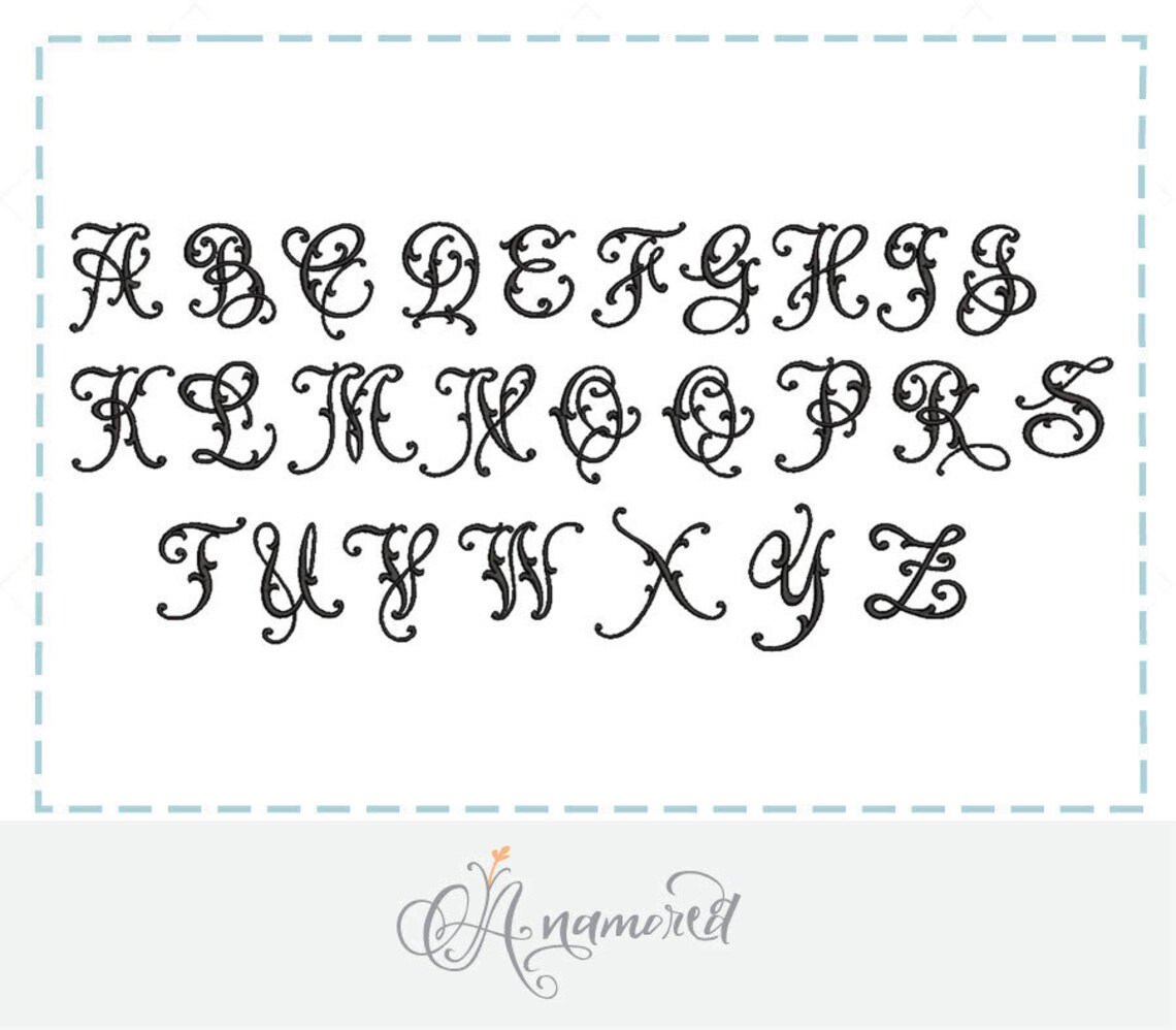 2 Sizes small Ella Lorraine Vintage Damask Monogram Machine - Etsy