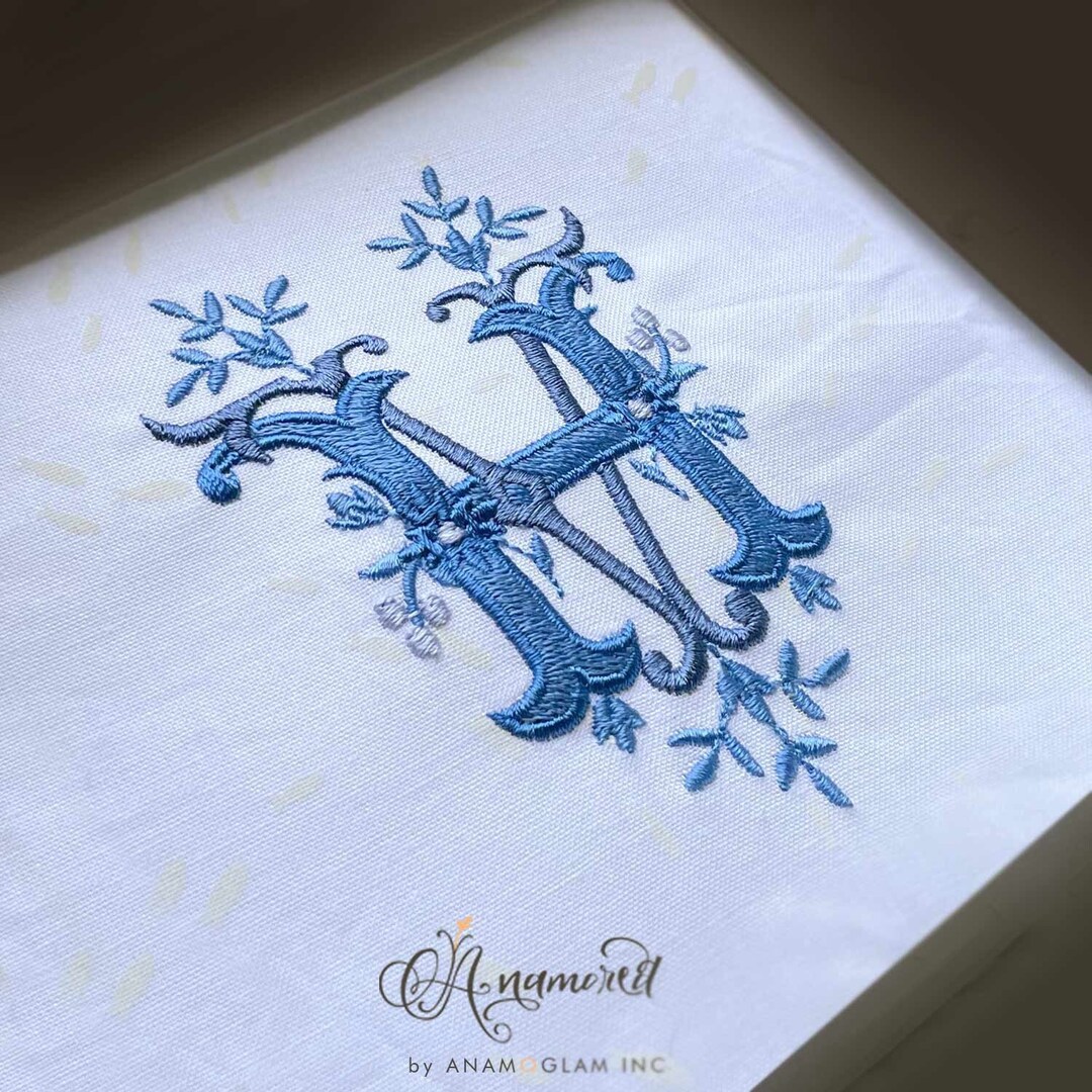 Interlocking H and V Monogram Embroidery Design / Machine Embroidery ...