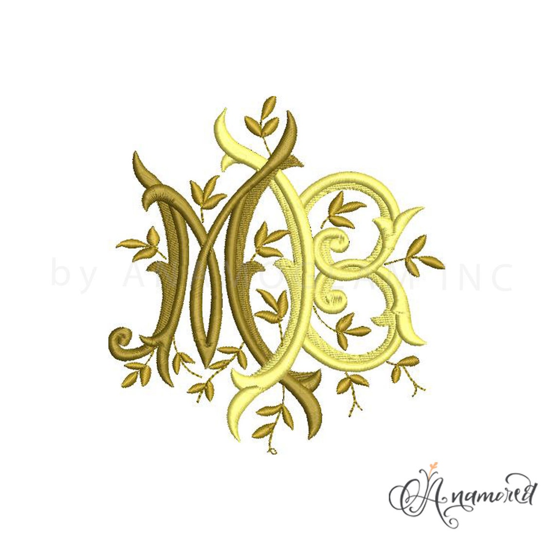 Interlocking M and B Embroidery Monogram Design for Machine - Etsy