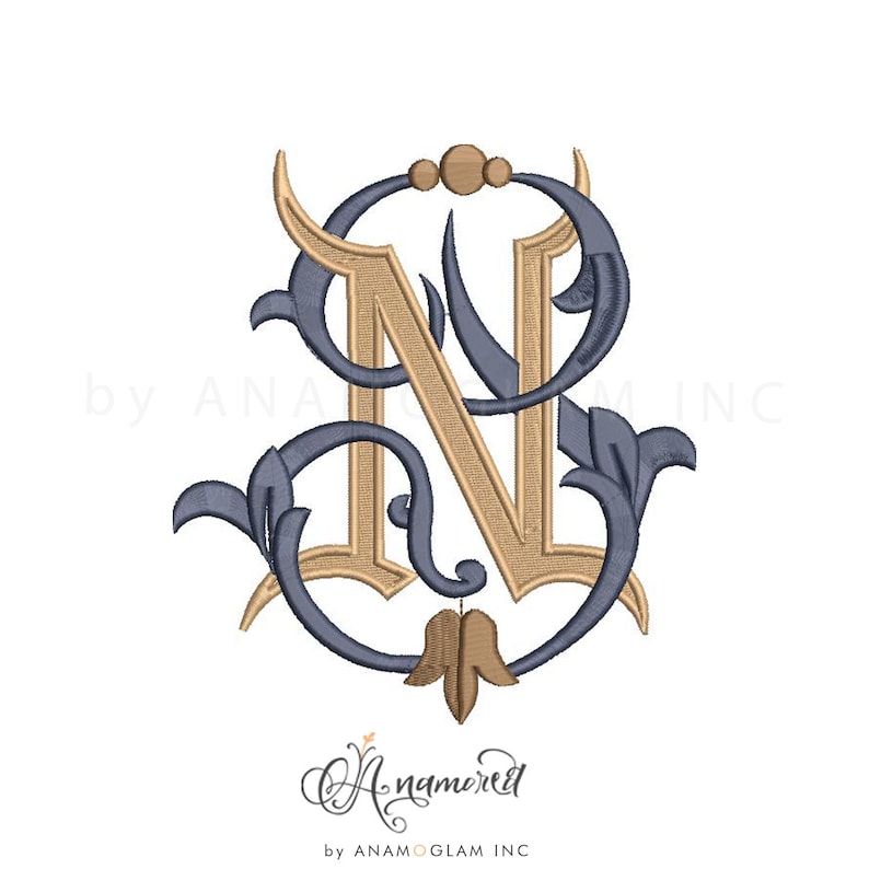 Interlocking P and N Embroidery Monogram Design for Machine | Etsy