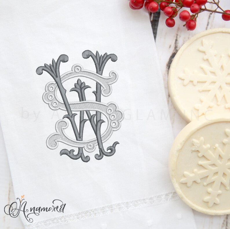 Interlocking S and W Embroidery Monogram Design for Machine - Etsy