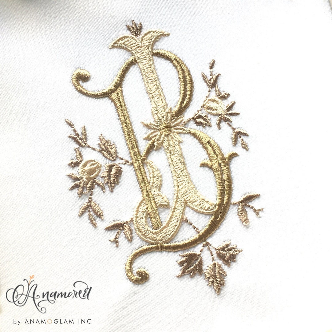 Interlocking BJ or JB Monogram Embroidery Design / Machine Embroidery ...