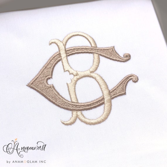 Interlocking B and C Embroidery Monogram Design for Machine - Etsy