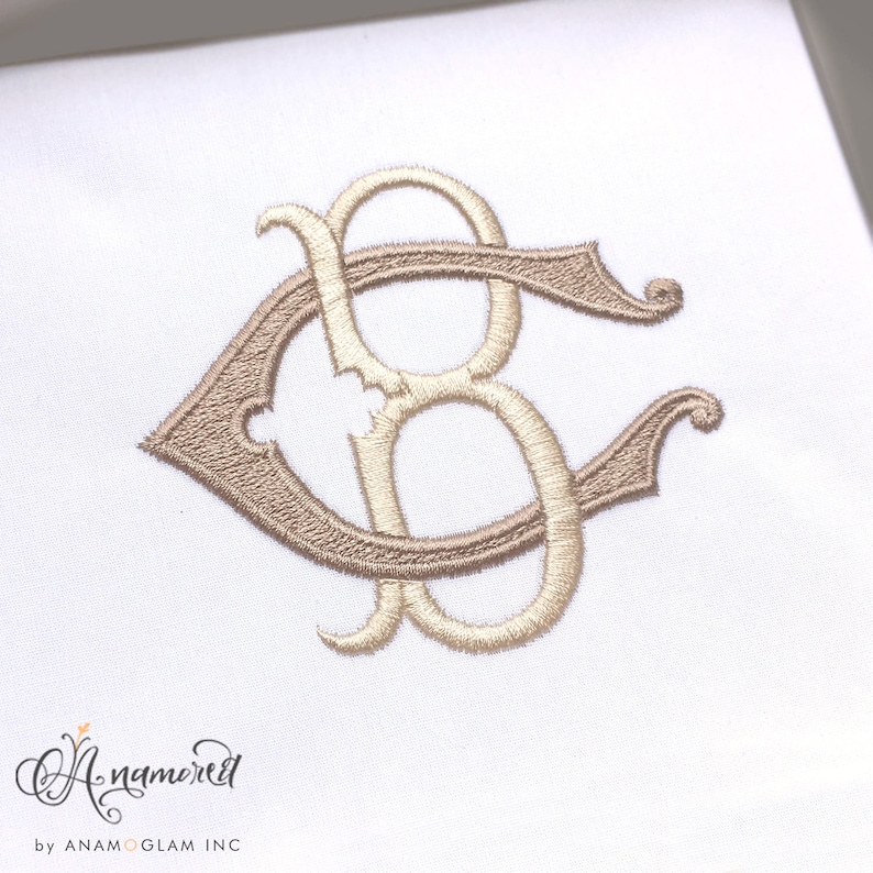 Interlocking B and C Embroidery Monogram Design for Machine - Etsy
