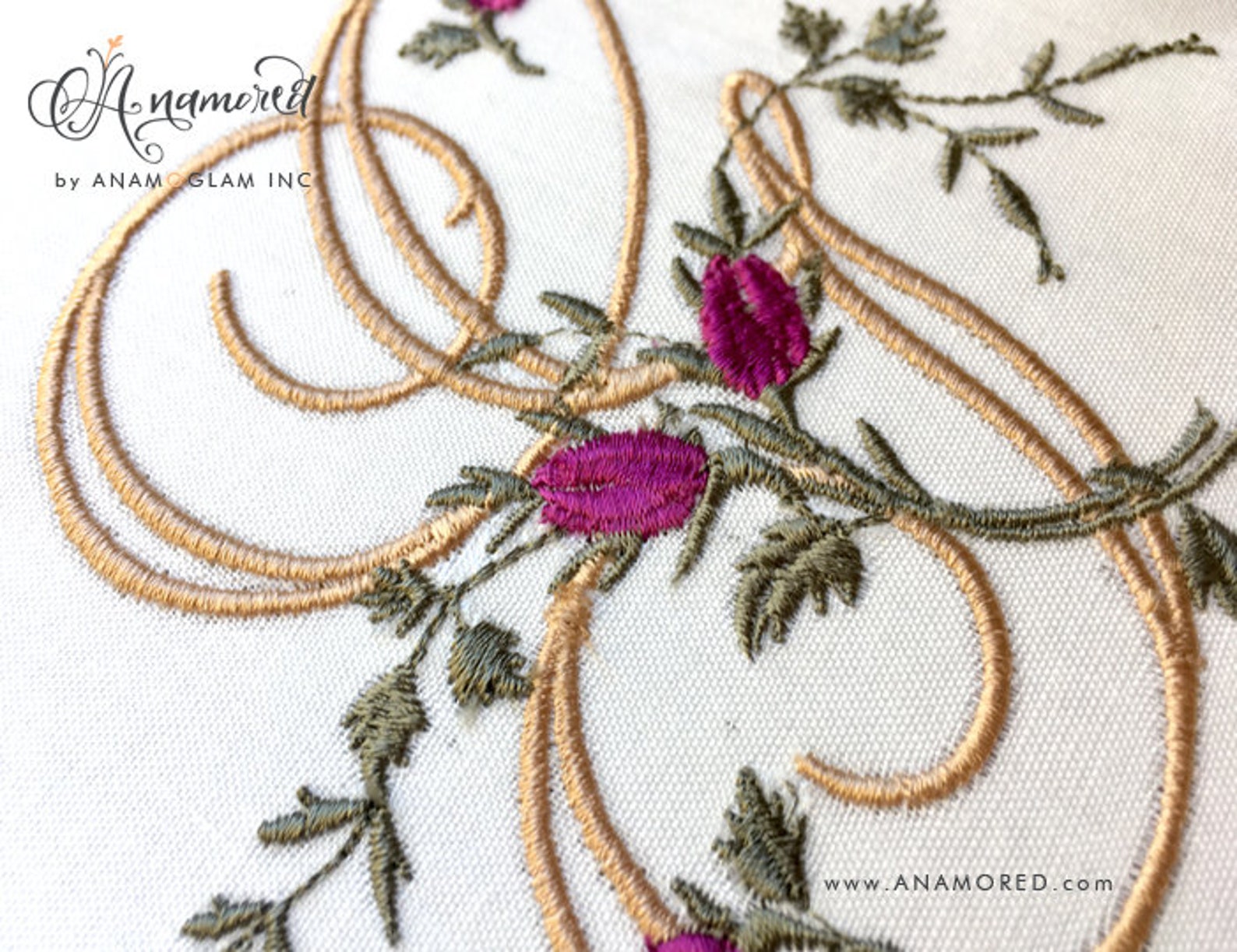 4 Fancy Floral Vine Monogram Embroidery Font for - Etsy