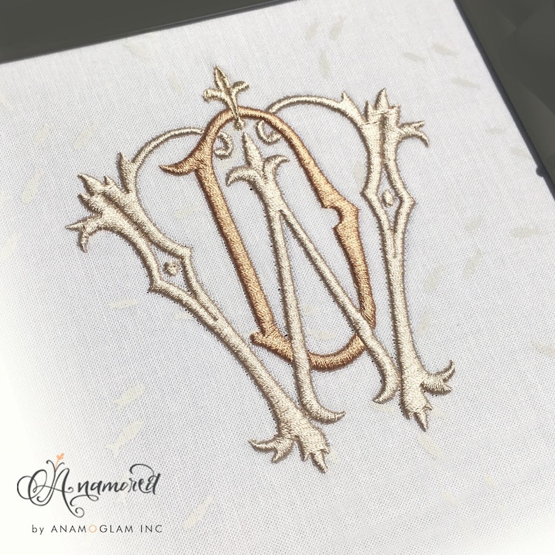 Interlocking D and W Embroidery Monogram Design for Machine - Etsy