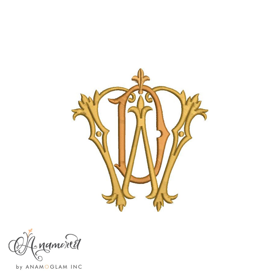 Interlocking D and W Embroidery Monogram Design for Machine - Etsy