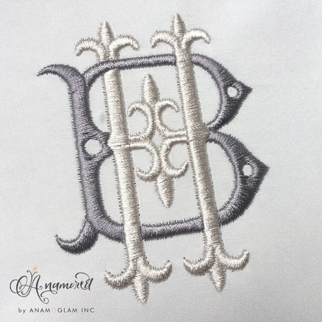 Interlocking B and H Embroidery Monogram Design for Machine Embroidery ...